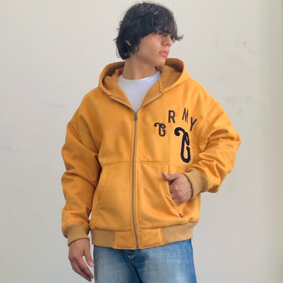Makobi | Jackets & Coats | Mens Grmy Mustard Full Zip Hooded Jacket Nwt ...